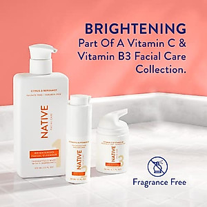 Native Brightening Facial Serum, Hydrating Serum with Vitamin C and Niacinamide, Vitamin B3, Revitalize and Repair Your Skin, Fragrance-Free, 30ml, 1 fl oz