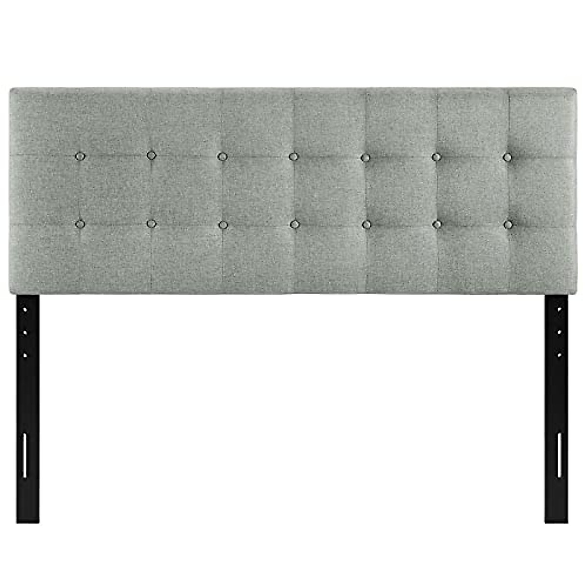 Modway Emily Tufted Button Linen Fabric Upholstered Full Headboard in Gray
