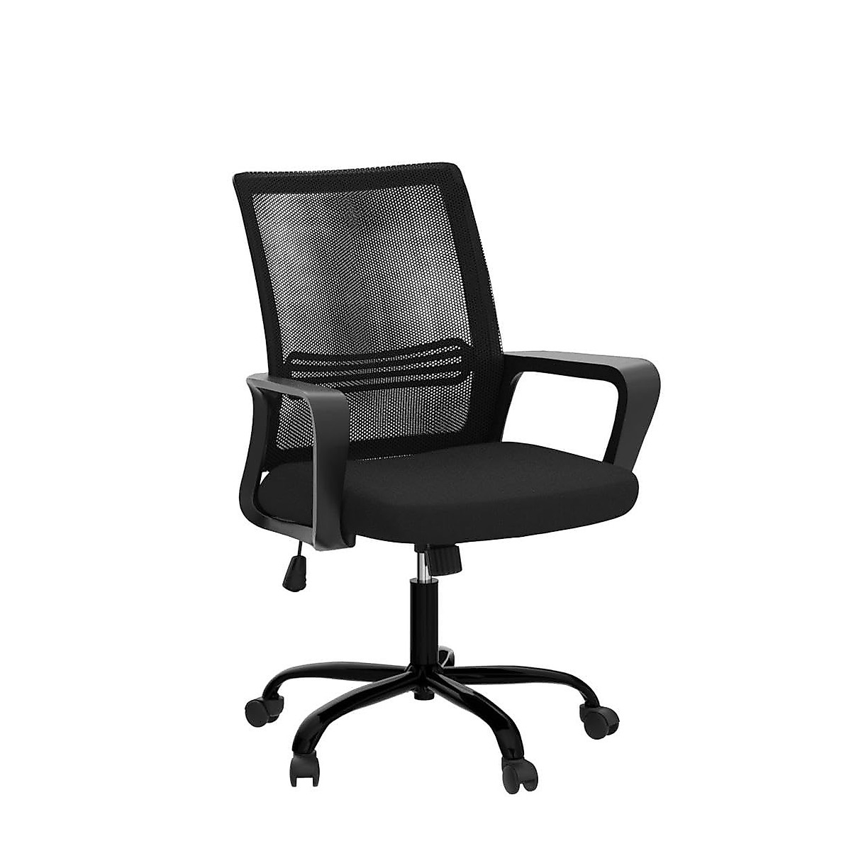 STAFFPENGUIN Ergonomic Computer, Home Wheels, Mid Back Mesh Office Desk Rolling Swivel Task Chair with Lumbar Support Armrests, Black