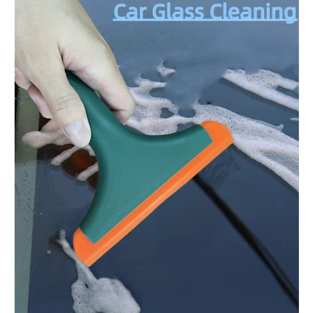 2 Pcs Silicone Squeegee, Handheld 6 inch Super Soft Small Silicone Glass Cleaning Squeegee,for Auto Glass Film,Bath Mirror,Windows,Glass Doors,Countertop Cleaning,Car Window (Dark Green)