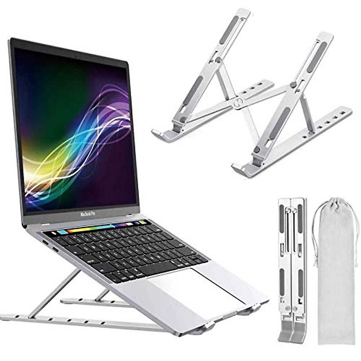 BoxWave Stand and Mount Compatible with Lenovo ThinkPad X1 Yoga (20XY) - Compact QuickSwitch Laptop Stand, Portable, Multi Angle Viewing Stand for Lenovo ThinkPad X1 Yoga (20XY) - Metallic Silver