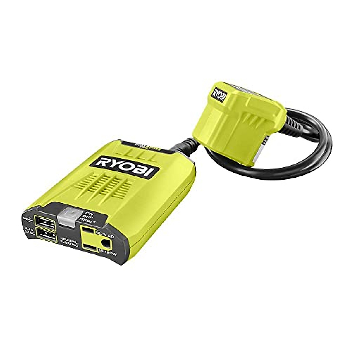 RYOBI 18-Volt 120-Watt 12V Automotive Power Inverter with Dual USB Ports RYi120A (Bulk Packaged)