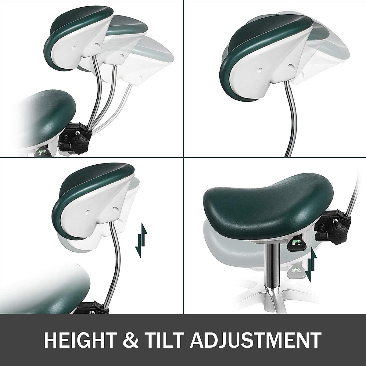 Aries Outlets Green PU Leather Saddle Doctor's Stool Dental Spine Dentist Medical Office