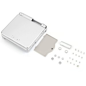 Portable ABS Protective Case Repair Parts Kit Stain Resistant for Nint-endô Gàme Bôy Advance GBà SP (Silver)