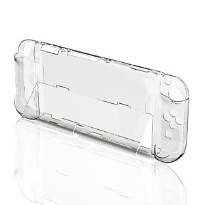 Switch OLED Protective Case, Switch OLED Hard Shell Case with Tempered Glass Screen Protector and 4 Thumb Grips