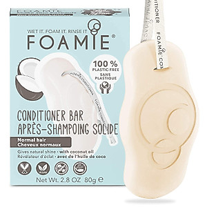 Foamie Conditioner bar Shake Your Coconut, Hair Conditioner Bar for Damaged Hair with All-Natural Eco-Friendly Ingredients, Plastic Free, Cruelty Free, Vegan Conditioner Bar for All Hair Types