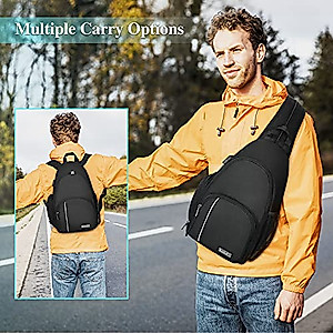 BAIGIO Camera Sling Bag Small Camera Backpack for Photographers,Water-resistant Camera Crossbody Bag Travel Caemra Backpack for DSLR SLR Mirrorless Camera