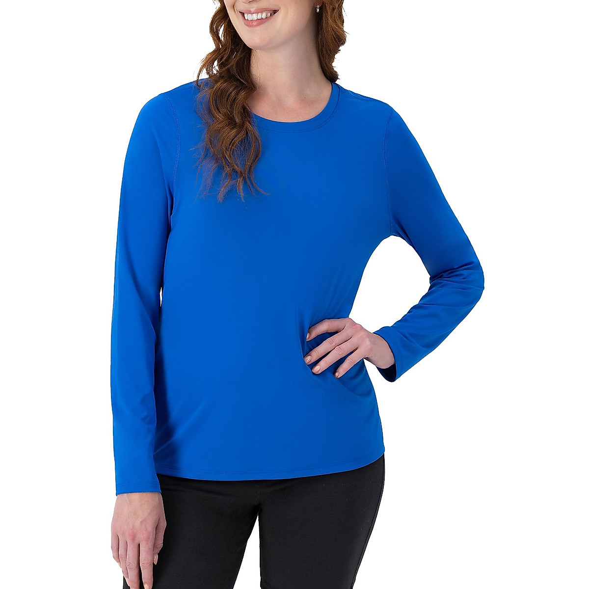 Hanes womens Sport Cool Dri Performance Long Sleeve T-shirt, Awesome Blue, Large US
