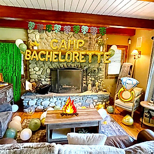 Gold Camp Bachelorette Decorations Balloons Sign Banner Camping Bachelorette Banner Supplies for Mountain Camp Bachelorette Bridal Shower Wedding Engagement