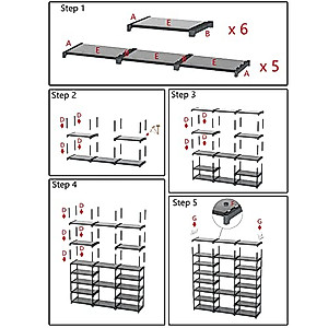 VIZUN 8 Tier Large Shoe Rack Organizer, 45-50 Pair Shoes Boots Storage, Metal Shoe Shelf Closet, Sturdy Heavy Duty Shoe Tower for Entryway Garage Living Room