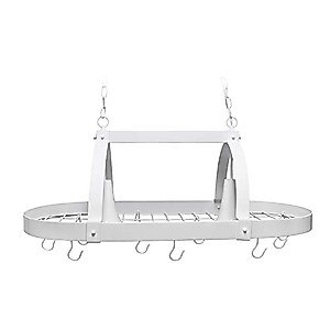 Elegant Designs PR1000-WHT Kitchen Downlights 2 Light Pot Rack, White