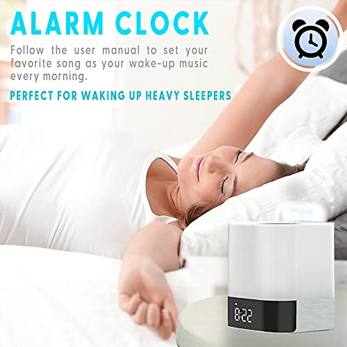 Bluetooth Speaker Night Light,12/24H Alarm Clock, 5 in 1 Touch Sensor Beside Lamp, Dimmable & Multi-Color Changing,SD TF Card MPF Music Player,Gift ideas for 10 11 12 13 14 Year Old Teenage Girls/Boys