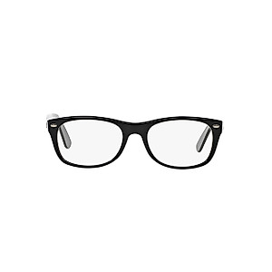 Ray-Ban RX5184 New-Wayfarer Prescription Eyeglass Frames, Shiny Black/Demo Lens, 52 mm