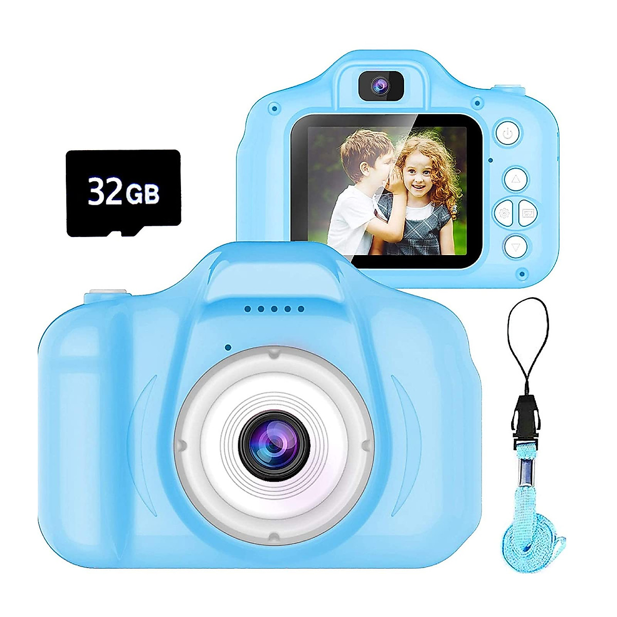 Dylanto Upgrade Kids Selfie Camera, Christmas Birthday Gifts for Age 3-8, Kids Digital Cameras with HD Video,Portable Kids Camera, Toddler Toy for 3 4 5 6 7 8 Year Old Boy with 32GB SD Card (Blue) 1