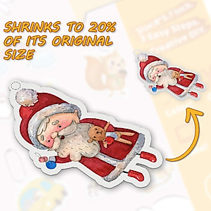 Rawskro 137 Pieces Shrink Plastic Sheet Kit Include 12 PCS Shrinky Art Paper with 125 PCS Keychains Accessories,Create Your Own Shinky Dinks, Earrings, Necklace, Keychains (A5 Size)