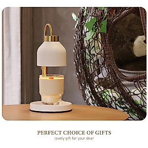 AIKUT Candle Warmer Lamp, with 2 Bulbs,Timer & Dimmer,Compatible with Large Yankee Candle Jars,3 Wick Candles,Height Adjustable Electric Top Candle Melter,White,110-120v