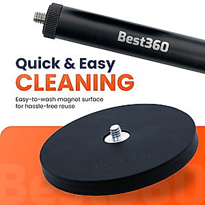 Best360 Black Rubber Coated 88MM Circular Magnetic Camera Mount and 10CM Aluminium Spacer, Compatible with Insta360 X4/X3/ONE X2/ONE RS/ONE RS-1 INCH/GoPro/AcePro, Car 360 Action Camera Mount