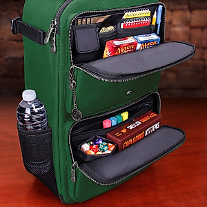 ENHANCE MTG Backpack - Collector's Edition TCG Backpack for Deck Boxes, Sleeved Cards, Playmats, MTG Accessories - Customizable Card Organization with Built-in Card Defender Screen (Dragon Green)