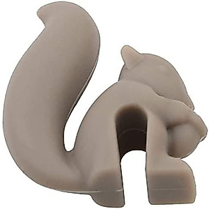 Cute Squirrel Shape Silicone Tea Bag Holder Squirrel Drink Markers, Tea Bag Holder for Mug Candy Colors Gift Set Cup Hanging Tool 5 Pcs