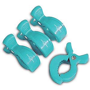 Stroller Clips to Hook Muslin Sun Shade to Canopy, Car Seat Cover Clip, Nursing Cover, Pram Toy Holder, Blanket Clamp - Best Baby Shower Registry Gift - Buggy Accessory