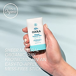 COOLA Organic Mineral Sunscreen SPF 50 Sunblock Stick, Dermatologist Tested Skin Care For Daily Protection, Vegan And Gluten Free, 0.6 Oz