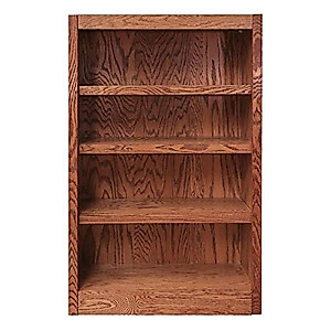 Concepts In Wood Midas Four Shelf Bookcase 48" H Medium Oak Finish