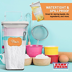 Kitchen Discovery Flour or Sugar Container with Lid and Spoon Airtight 6.5L Food Storage Container Also Retains Freshness of Cereal, Snacks and Coffee – Multipurpose Storage with Spoon