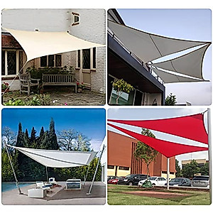 NQN 48 PCS T304 6 Inch Hardware Kit for Square & Rectangle Sun Shade Sail Canopy Awning Installation Installation Complete Set, 48 Ft (12'x4) Extension Cable Wire Rope, 304 Stainless Steel, Anti Rust