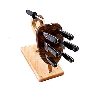 Missing Digit Woodshop Spartan Knife Set - Chef's Edition - 8-piece, Handmade, Heavy Steel Professional Knife Set - American Maple & Walnut