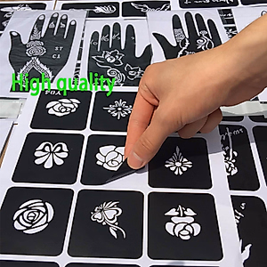 Henna Tattoo Stencils 138 PCS, 24 Sheets Airbrush Tattoo Templates,Reusable Tattoo Stencils Kit for Women Teens Girls,DIY Tattoo Stencils,Body Art Stencils