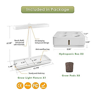 Indoor Herb Garden Gifts New Home Decor, Hydroponics Growing System, Herb Garden, Plant Germination Kit Aeroponic Herb Vegetable Growth Lamp Countertop with LED Grow Light Hydrophonic Planter Grower