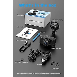 4K Dash Cam Front Built-in WiFi, WANLIPO Dash Camera for Cars with 3" IPS Screen, Car Camera with 64GB SD Card, 2160P Dashcam for Cars with App Control, G-Sensor, Loop Recording,24H Parking Monitor
