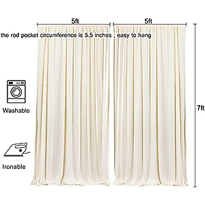 10x7ft Champagne Wrinkle Free Thick Fabric Backdrop Curtain Drapes Beige Backdrop Panels Background for Birthday Wedding Baby Shower Party
