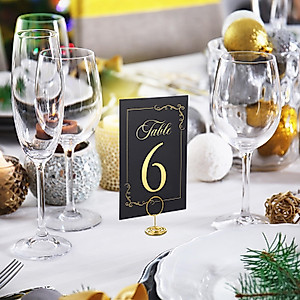 Ubamdom 31 Pack Table Number Holders, 31 PCS Gold & Black Table Number Cards with 31 Table Number Holders, 2 Inch Wedding Table Number Stands, Suitable for Restaurants, Banquets, Parties, Anniversary
