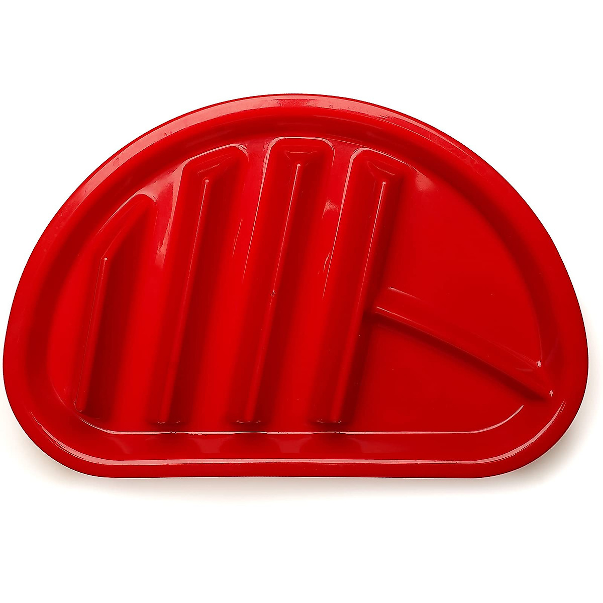 Stephanie Imports MADE IN USA Set of 3 Taco Serving Plastic Plates With Side Compartments in Teal, Red and Lime Green (BPA-Free, Microwave and Dishwasher Safe)