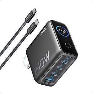 Anker Laptop Charger, 140W USB C Charger, 4-Port Multi-Device Fast Charging, Advanced GaN Power Adapter, Intuitive Touch Controls, for MacBook, iPhone 16 Series, Samsung Galaxy, Pixel, and More
