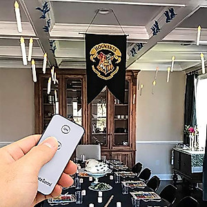 Halloween Decoration, Maigcal Floating Candles with Remote, Hanging Floating Taper Candles Flickering, Battery Operated Window Candles for Halloween Party Magic Scene Christmas Wedding