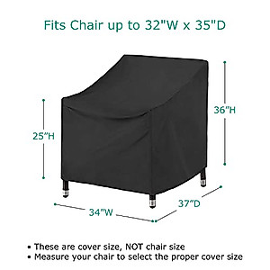 SunPatio Outdoor Chair Covers 2 Pack for Adirondack Chair, Swivel Rocking Chair, Waterproof Patio High Back Chair Cover, Durable FadeStop Patio Furniture Covers for All Weather, 34"W x 37"D x 36"H