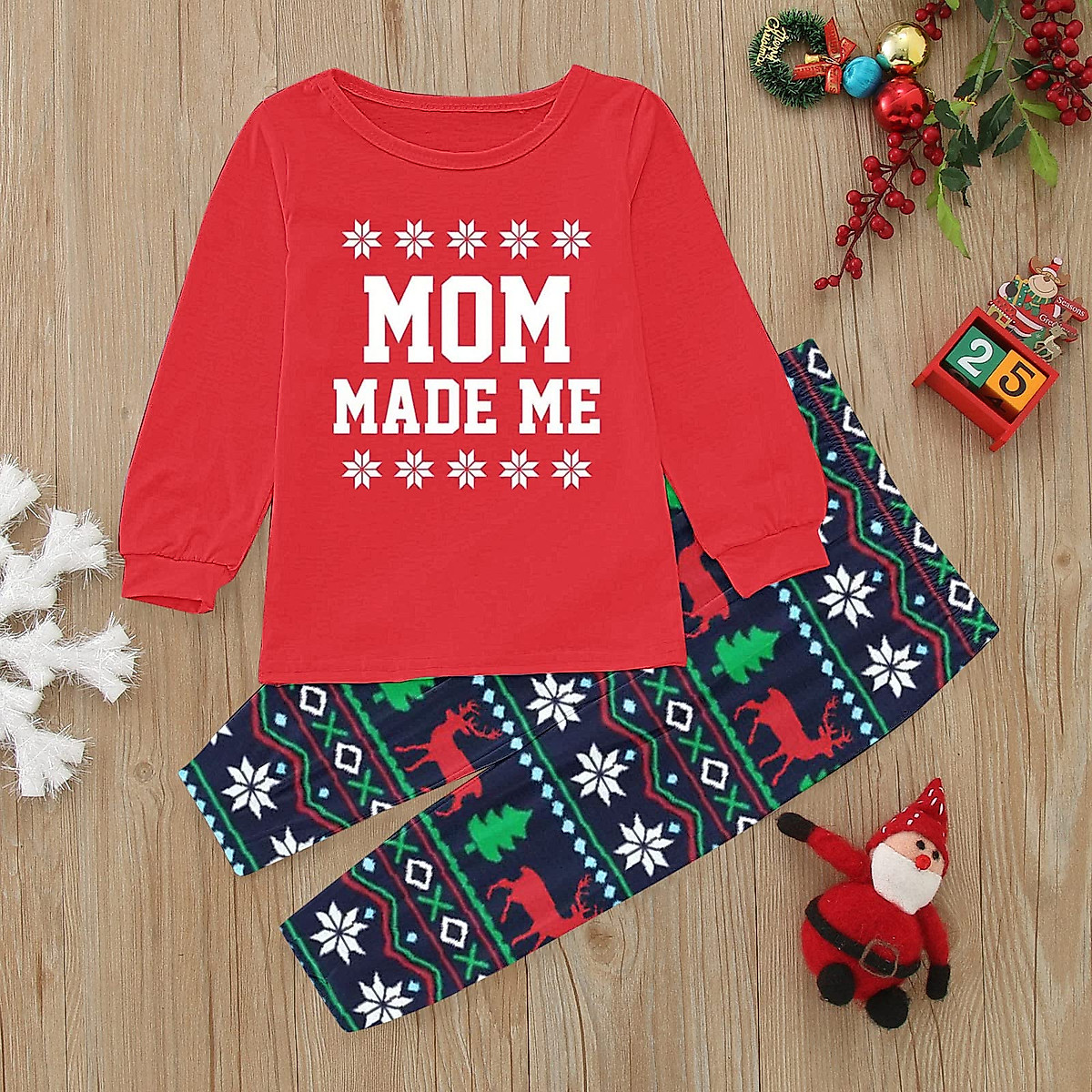 TOUPKO Christmas Pajamas for Family, Funny Letter Family Christmas Pjs Matching Sets Snowflake Short Sleeve Xmas Sleepwear (But I Do, Women/X-Large)