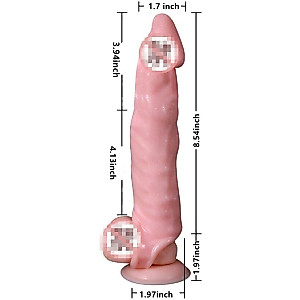 New 12in Soft R2695 Big Texture Sleeve Extender Sheath for Men Male Enhancement Extension Sleeve Fleshy Color R2695 (12IN Fleshy) (12IN Fleshy)