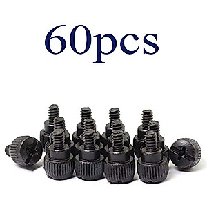 Pro Bamboo Kitchen 60pcs #6-32x5mm Desktop Computer PC Case Chassis Thumb Screws M3.5 Tool-Less Adjustment Thumbscrew Silver Nickel Plated