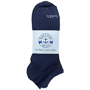 BILLIONHATS 12 Pairs of Boys & Girls Cotton Shoe Liner Training No Show Thin Low Cut Sport Ankle Socks, 6-8 (12 Pack Navy)