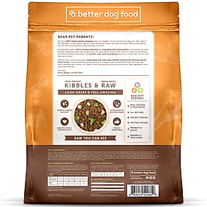 A Better Dog Food | Chicken Dry Dog Food | Raw You Can See | High Protein Kibble + Freeze Dried Raw Dog Food