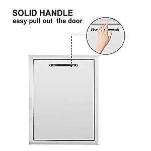 Karpevta Built-in Propane Drawer W18.6XD16XH25 Inch Propane Tank Drawer with Adjustable Trash Ring Stainless Steel Trash Drawer with Handle for Outdoor BBQ Island