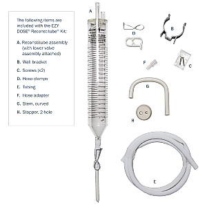 Apothecary Products Reconstitube, Includes Acrylic Tube Metal Clamp, Siphone Hose, Easy One-Handed Operation, Steel, 1 Count
