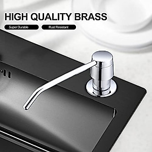 VANNSOO Bathroom Kitchen Sink Soap Dispenser Chrome, 34 oz ( 1000ml ) Brass Large Under Sink Faucet Soap Dispenser Bottle Replacement Detergent Dish Soap Dispenser