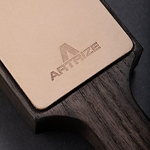 Artrize Paddle Strop 2 Sided - Italian Leather with compounds for Knife Sharpening Stropping Kit Honing Razor Sharpener and Buffing Compound Axe Carving Two Strops Block Polishing Chisel