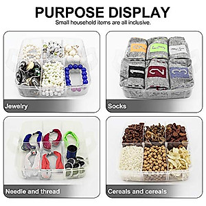 OULII 3 Layers 18 Compartments Craft Organizer Box Plastic Adjustable Storage Box Case Small Storage Container Case for Beads Crafts Jewelry Sewing Supply
