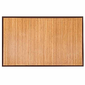 5' X 8' Floor Carpet, Bamboo Area Rug Floor Carpet Natural Bamboo Non-Slip Roll Runner Indoor Outdoor for Bathroom, Kitchen, Garden (60” x 96”)