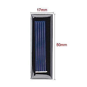 uxcell 5Pcs 0.5V 80mA Poly Mini Solar Cell Panel Module DIY for Phone Light Toys Charger 50mm x 17mm